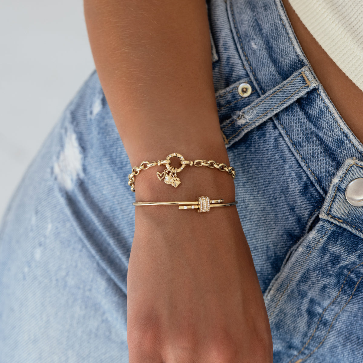 Diamond Latch Bracelet 14K Gold | Audry Rose