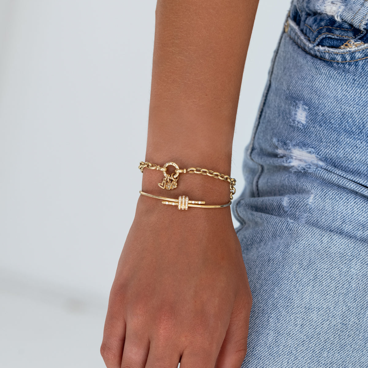 Diamond Latch Bracelet 14K Gold | Audry Rose